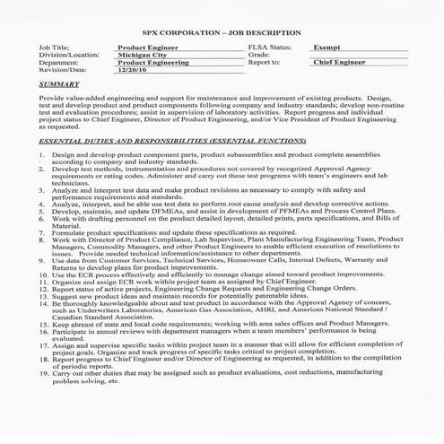 Product Development Engineer- Job description | PDF | Web Development ...