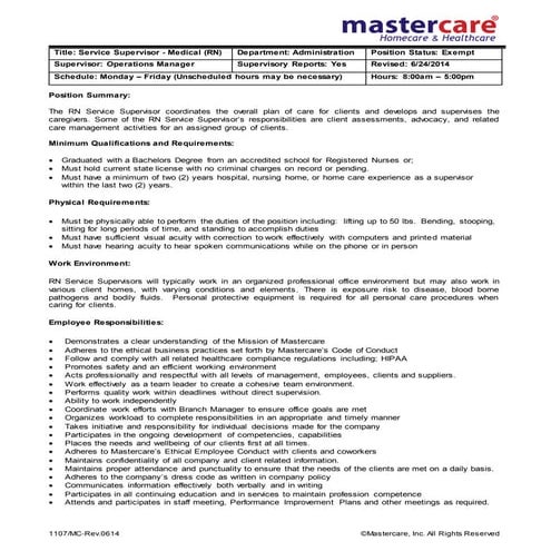 Patient care coordinator job description