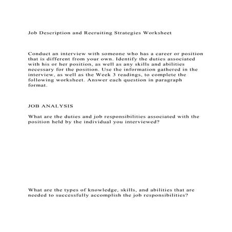 Job Description and Recruiting Strategies WorksheetConduct.docx