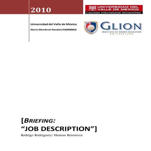 Job description briefing | DOCX