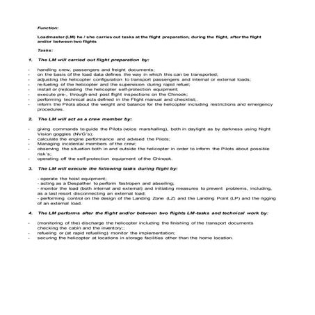 Job description loadmaster | DOCX