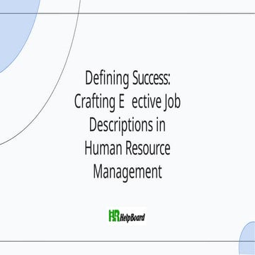 Job Description Meaning in Human Resource Management | PPTX