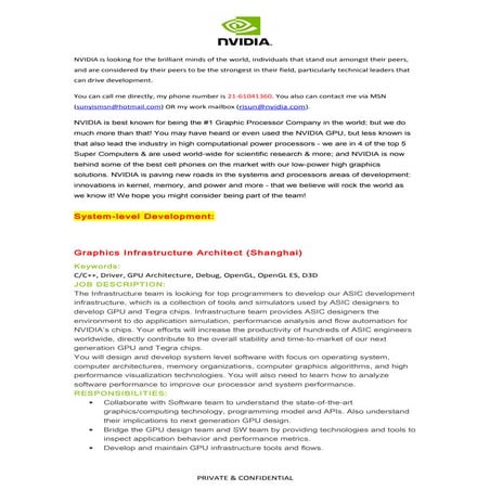 Job description of nvidia hiring 2013 q4 | DOC