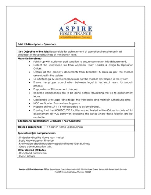 Job Description Cluster Head | PDF | Business | Business and Finance
