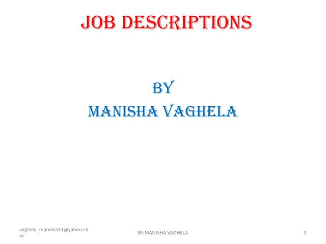 What is Job Description? | PPTX