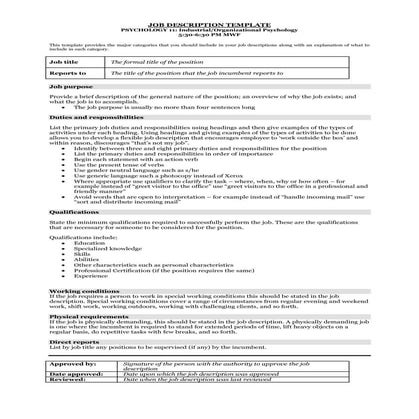 Sample Job Description Physical Requirements Functions Of A Job