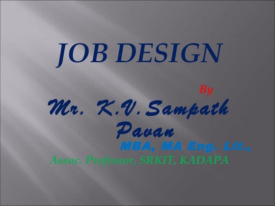 Job design | PPT