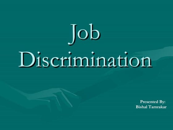 Discrimination PPT | PPTX