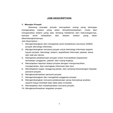 Job discription | PDF