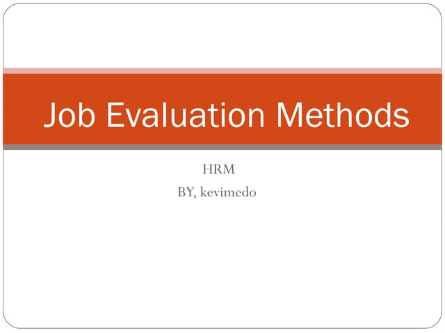 Hay method of job evaluation | PDF