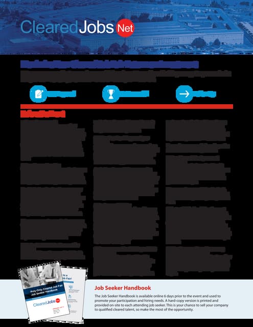 Talking Points for Virtual Cleared Job Fairs | PDF