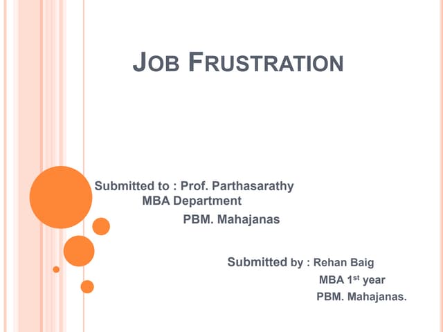 Frustration- Psychology | PPTX
