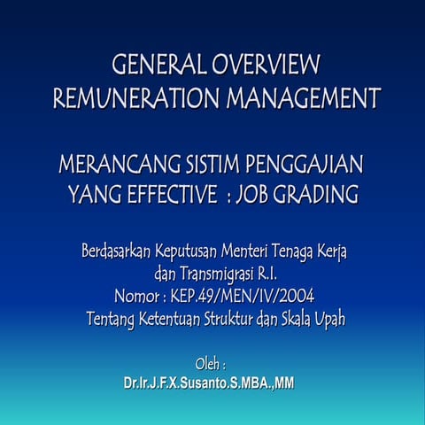 JOB Grading merancang sistem penggajian karyawan | PPT