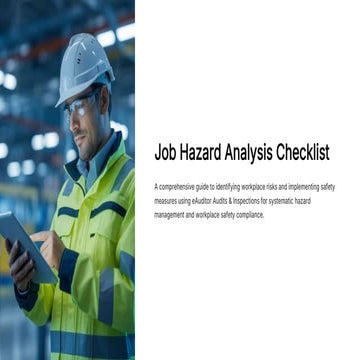 Job Hazard Analysis Checklist with eAuditor Audits & inspections | PDF
