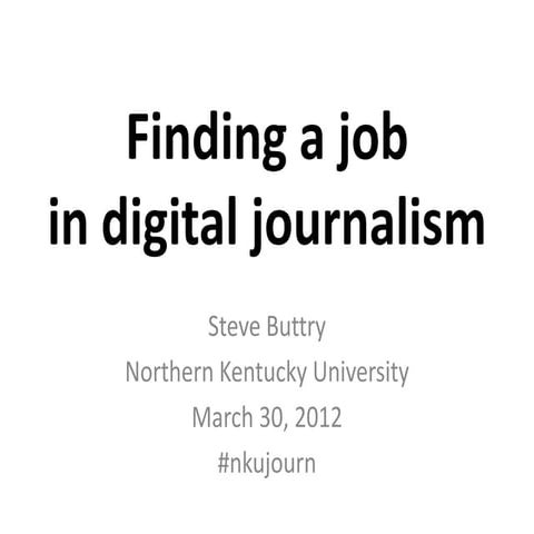 Job Hunting in Digital Journalism | PPTX