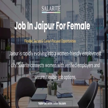 Job In Jaipur For Female - Flexible, Secure & Career-Focused ...