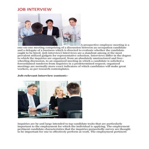 Job interview | PDF