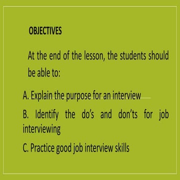 JOB INTERVIEW lesson plan quarter three.pptx