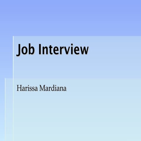 Job interview exercise | PPT