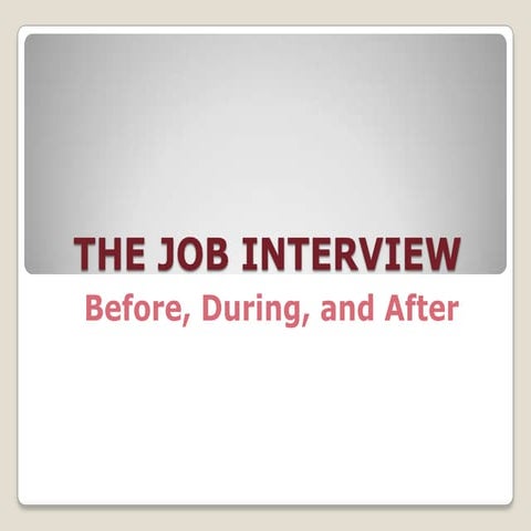 Job Interviews | PPTX