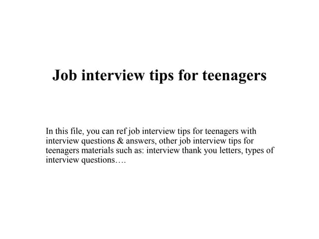The job application process interview
