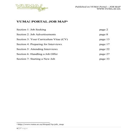 VUMA! Portal Job Map | DOCX