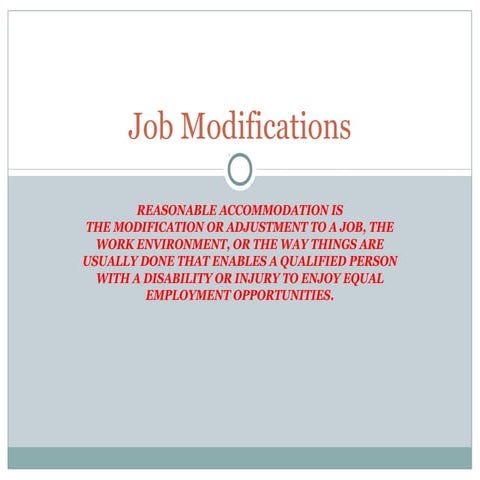 Job modifications community physiotherapy | PPT