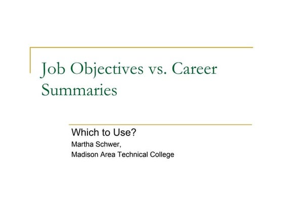 Summary career | PPT