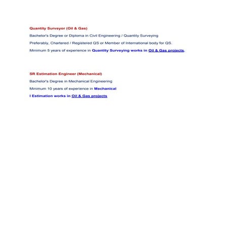 Job opening quantity surveyor-kuwait | DOCX