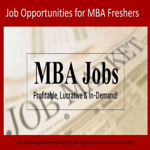 Job opportunities for MBA freshers | PPT