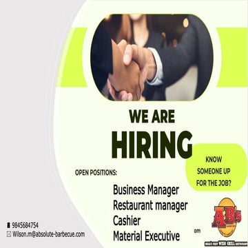 Job Opportunity - Absolute Barbecue - Wilson Menezes 8123456979.pptx