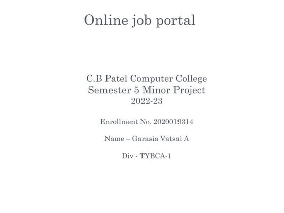 Online Job Portal Presentation | PPTX | Resume Writing and Advice | Job ...