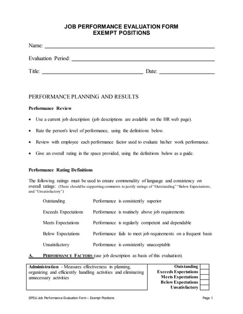 Performance appraisal instrument | PDF