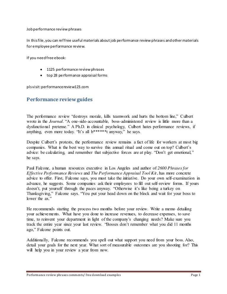 Sample Self Appraisal For An Annual Performance Review Classles Democracy sample-self-appraisal-for-an-annual-performance-review-classles-democracy