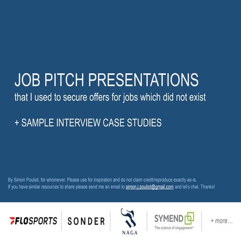 Job pitch and case study examples | PPT