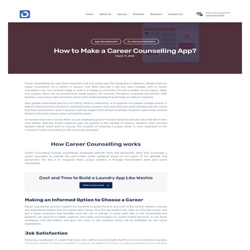 Job Portal App Development | Career counselling App | PDF