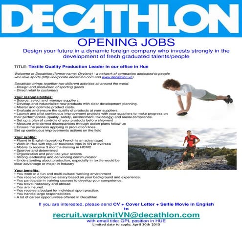 Decathlon Job description | PDF