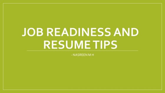 6 Step Resume | PPT | Resume Writing and Advice | Job Search