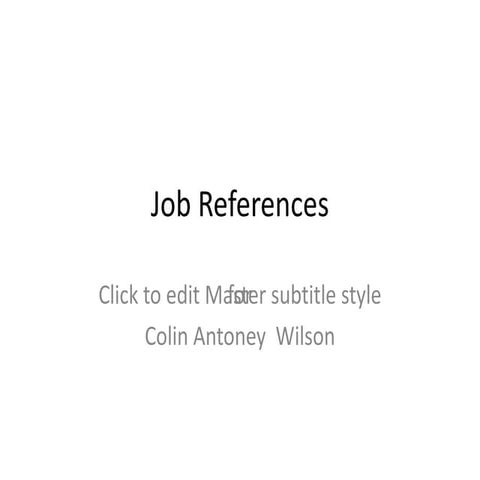 Job References | PPT
