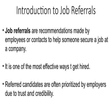 Effective Job Referrals: How to Boost Your Hiring Chances | PPTX