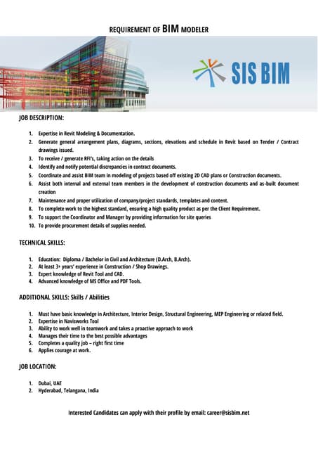 CV_ BIM Revit Mep Modeler & Draftsman | DOCX