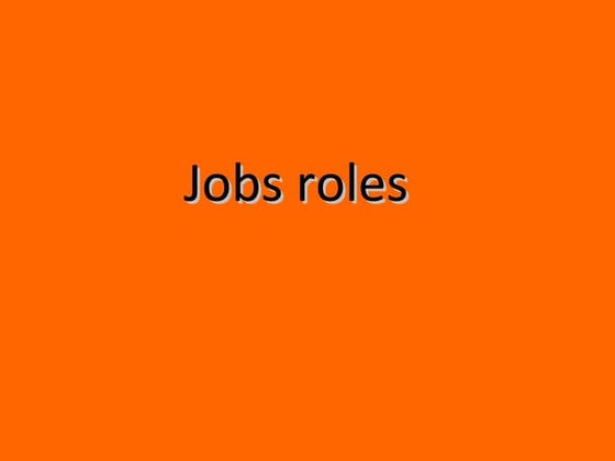 Roles in a stage production arts | PDF