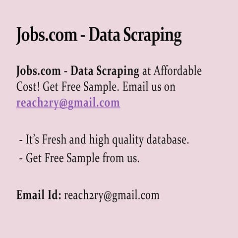 Jobs.com data scraping | PPTX
