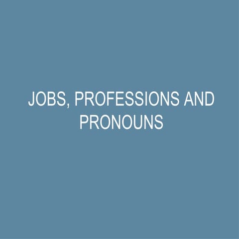 Jobs And Professions | PPT
