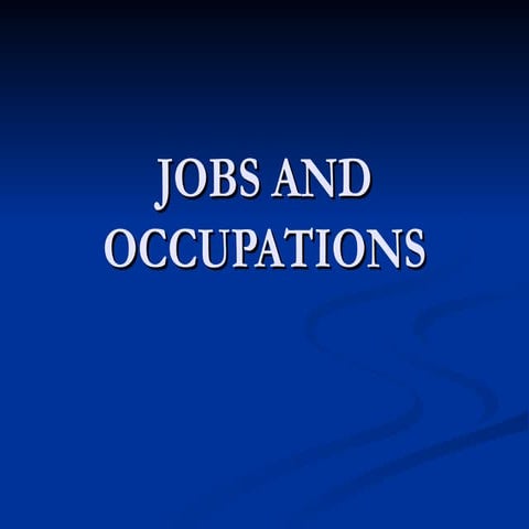 Jobs and occupations | PPT