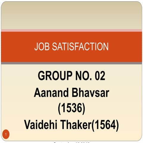 Job satisfaction | PPTX