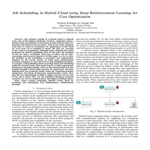 Job Scheduling In Hybrid Cloud Using Deep Reinforcement Learning For Cost Optimization Pdf
