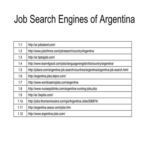 Job search engines of south america | PPT