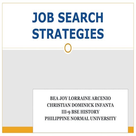 Job search strategies | PPT