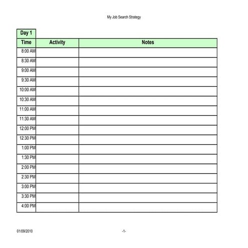 Job Search Strategy Template | XLS